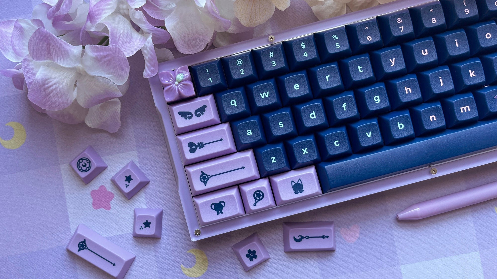 DSA Dark Magic Girl Keycaps by Mintlodica® Bring joy to your workspace!